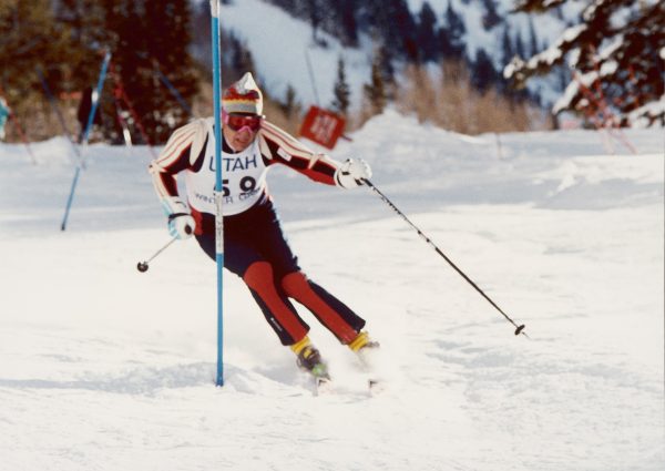 Alan Engen competing in Utah Winter Games, Snowbird Utah, circa mid ...