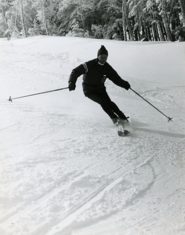 Harry Baxter demonstrating a textbook Stein Eriksen turn at Sugarloaf ...