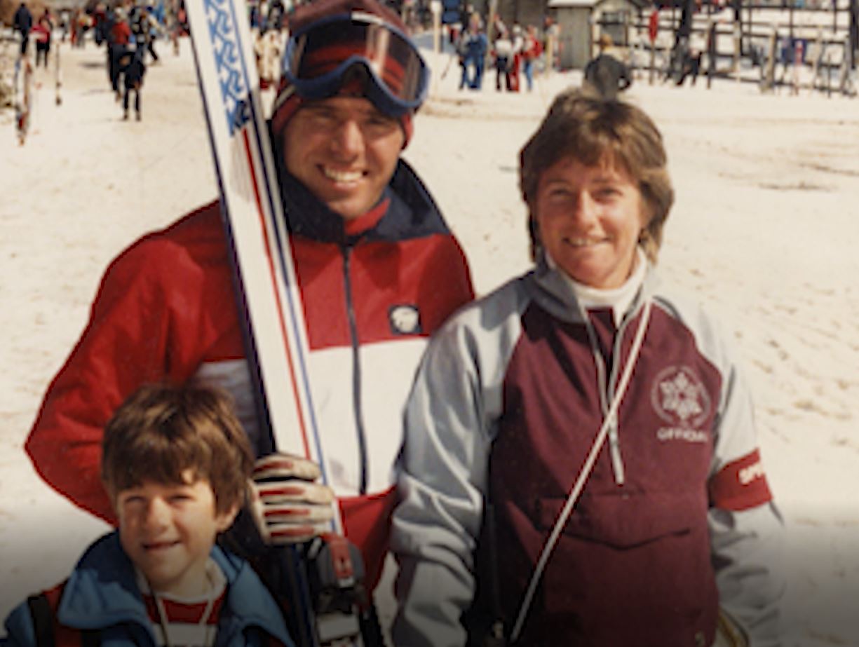 Meeche White and an unknown skier. - Alf Engen Museum Foundation